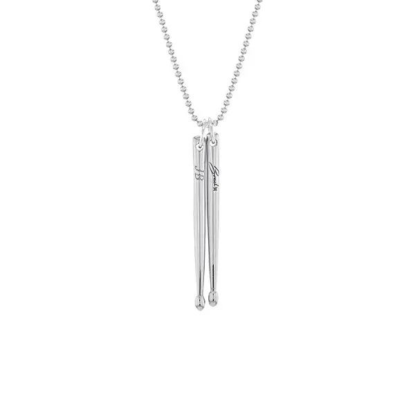 TRUE ROCKS Sterling Signature Drumstick Pendants - Silver