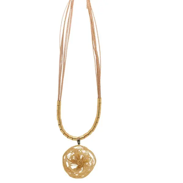 NART NATURE MAKING ART The Rose Hand Twisted Wire Necklace - Gold