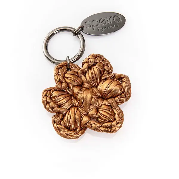 SPEIRA Bag Charm Flower Large Bronze - Brown
