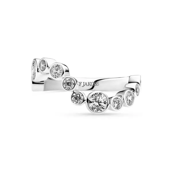 SIF JAKOBS JEWELLERY White / Silver Ring Sardinien Wave White - White/silver