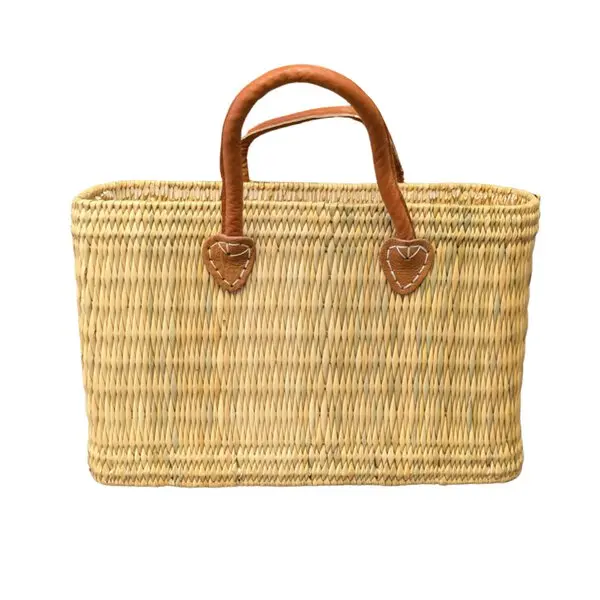 BERBER LEATHER Neutrals The Safi Medium Basket Tote Bag - Black