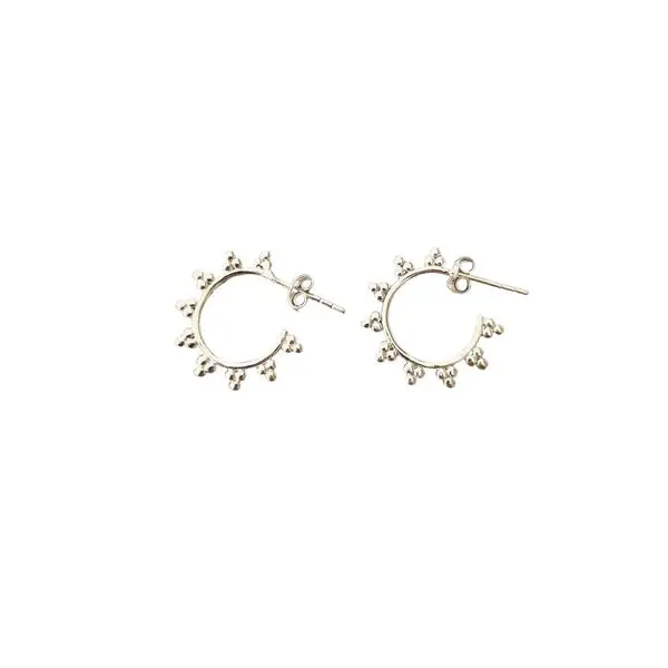 RIZE Granulated Mini Hoop Earrings - Silver
