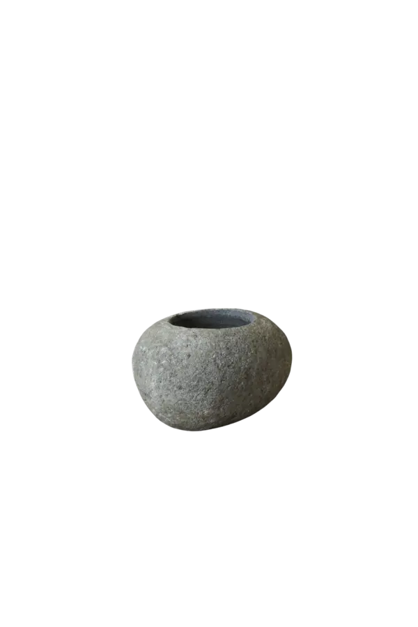 Botanical Boys Neutrals River Stone Planter Pot No Ten - Yellow