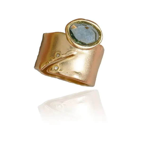 RARE MATTERS JEWELRY Brilliance Gemstone Statet Ring - Blue