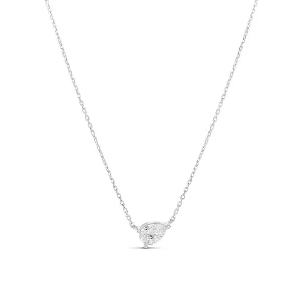 SHYMI Side Pear Pendant Necklace - Silver