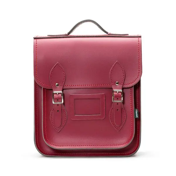 ZATCHELS Handmade Leather City Backpack Small- Oxblood - Red