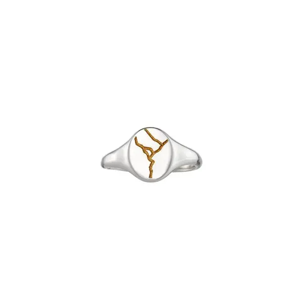 POSH TOTTY DESIGNS Sterling Oval Kintsugi Signet Ring - Silver