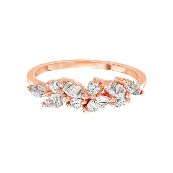 LA KAISER Rose Gold Rutilated Quartz Orchard Ring - Yellow