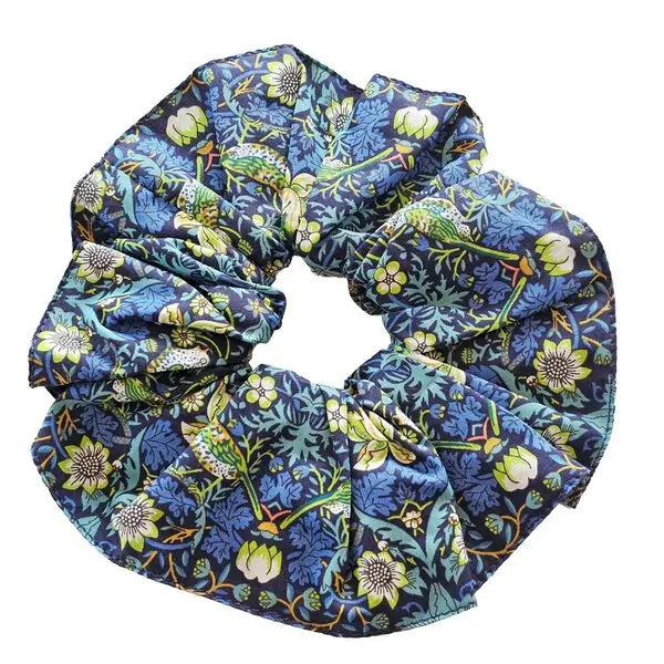 LIME TREE DESIGN Hair Scrunchie Strawberry Thief - Blue