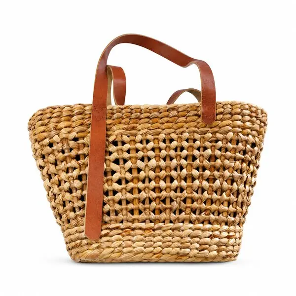SILK AND BEARS Neutrals Marina Bulrush Tote - Black
