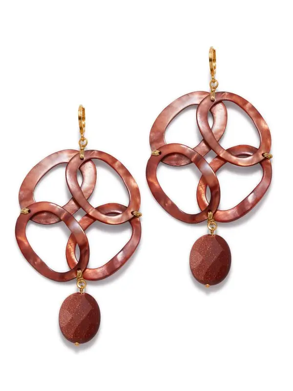 JAREDJAMIN Oriental Legend Lever Back Earrings - Orange