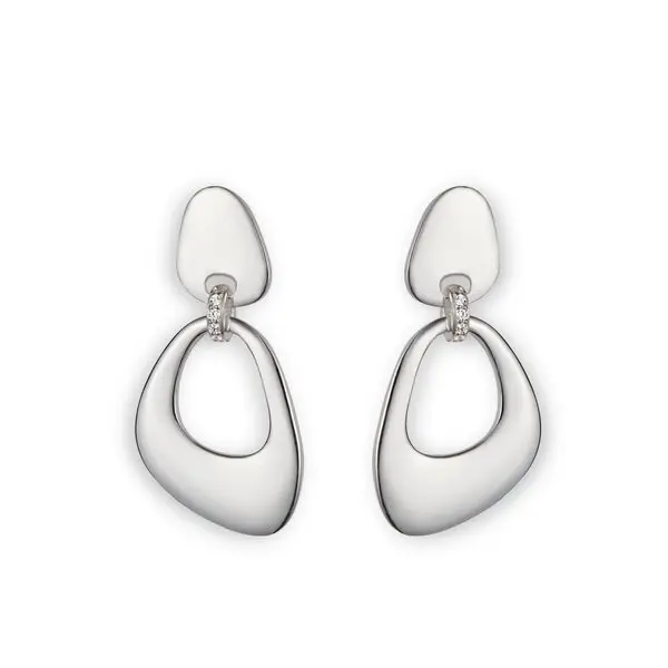TOOLALLY Pebble Drop Earrings Sterling - Silver