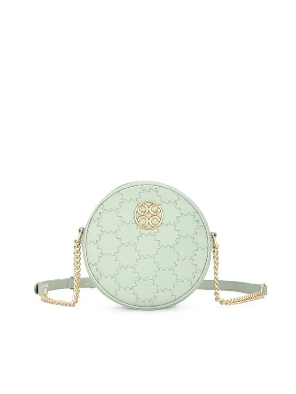 ORANGE CUBE Quilted Impressions Round Bag Celadon - Green