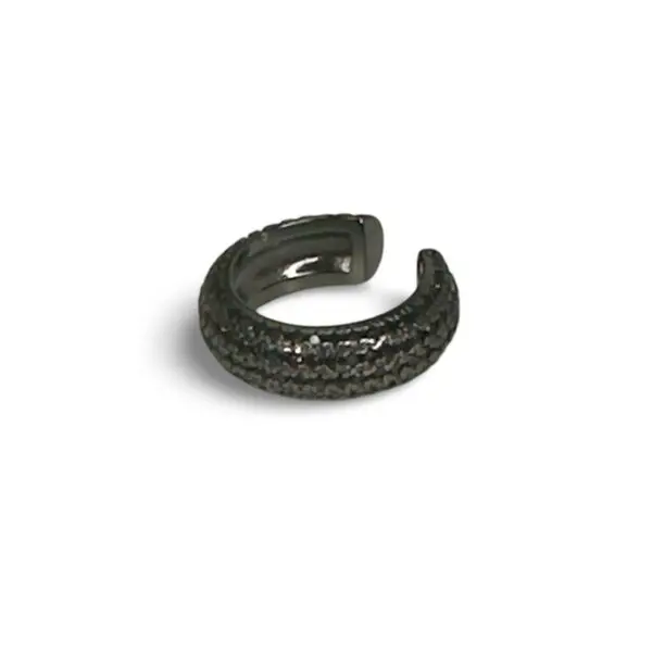 JAGGED HALO JEWELRY Crystal Ear Cuff - Black