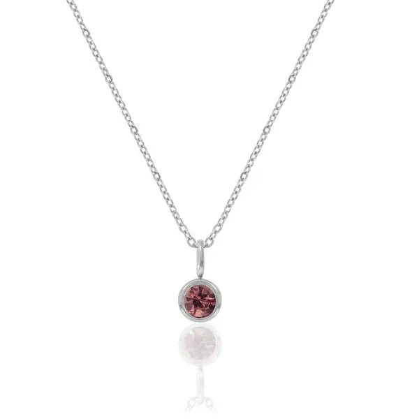 A WEATHERED PENNY Orange / Silver Silver Birthstone Necklace October - Orange/silver