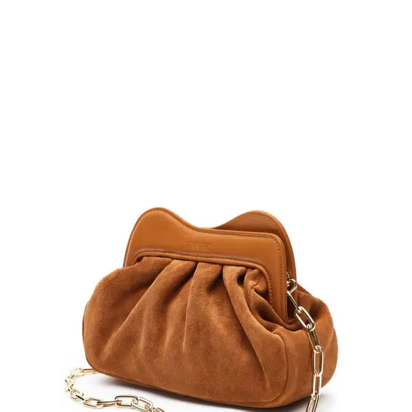 DANNI RO Lisbon Baby Clutch Suede Camel - Brown