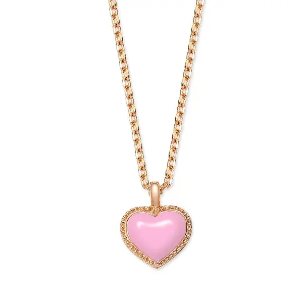 Grossé Pink Enamel Heart Necklace, Series Pop Heart - Gold