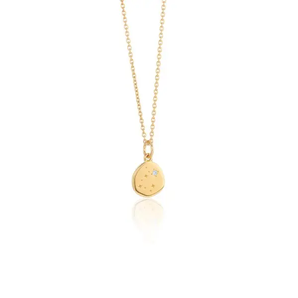 AUREE JEWELLERY Inari Zodiac Sagittarius Gold Vermeil Necklace - Blue