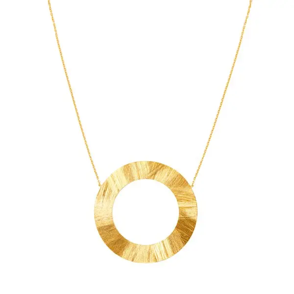 VISCONTI Fabia Brushed Ring Necklace - Gold
