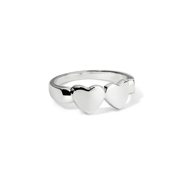 DÉCLARER Og Double Heart Ring Sterling