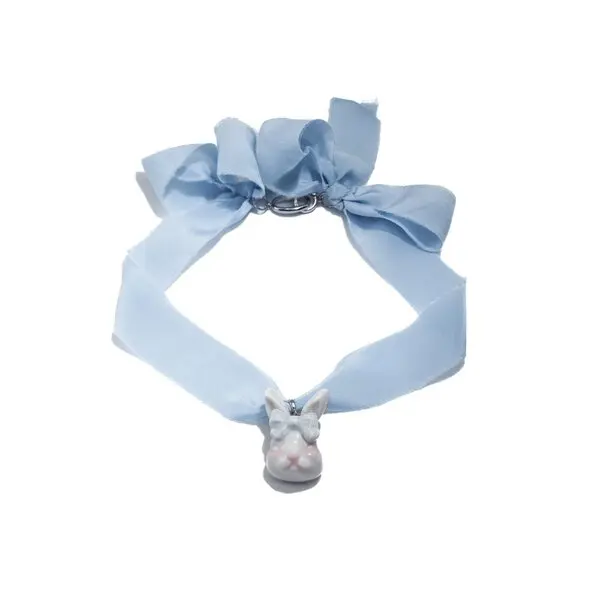 H2 STUDIO Grumpy Bunny Baby Silk Choker Necklace - Blue
