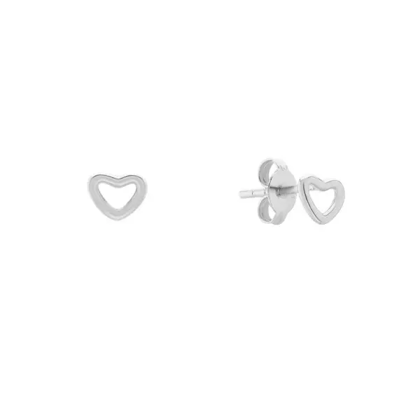 AUREE JEWELLERY Verona Mini Sterling Love Heart Stud Earrings - Silver