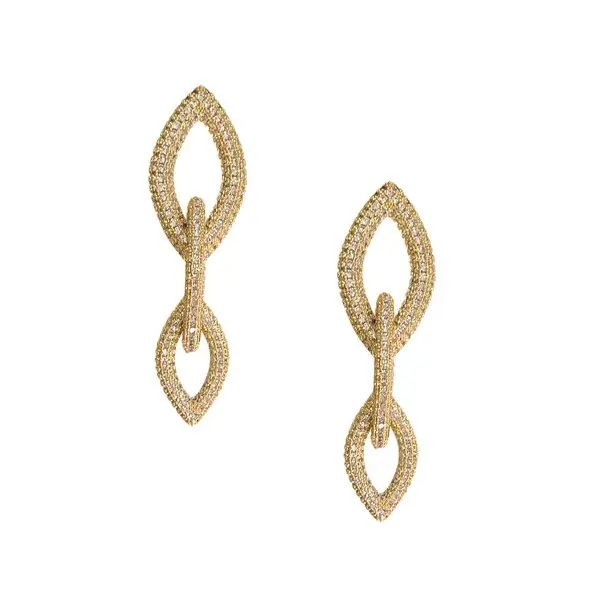 ADRIANA PAPPAS DESIGNS Pave Links Earrings - Yellow