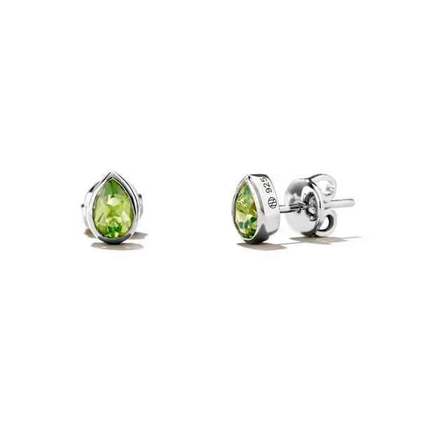 ONI Peridot Pear Studs - Silver