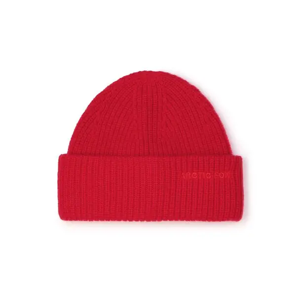 ARCTIC FOX & CO. Embroide Merino Wool Beanie Flame - Red