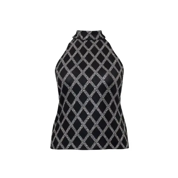 CHIARELLA Black / Silver Chispa Top- Shimmer Black - Black/silver