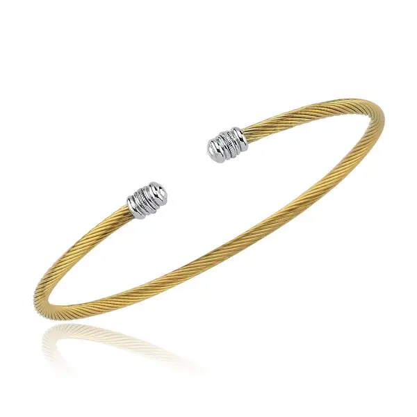 ECCE ARTISAN DIAMONDS 14k Solid Tipped Twist Bangle Bracelet - Gold