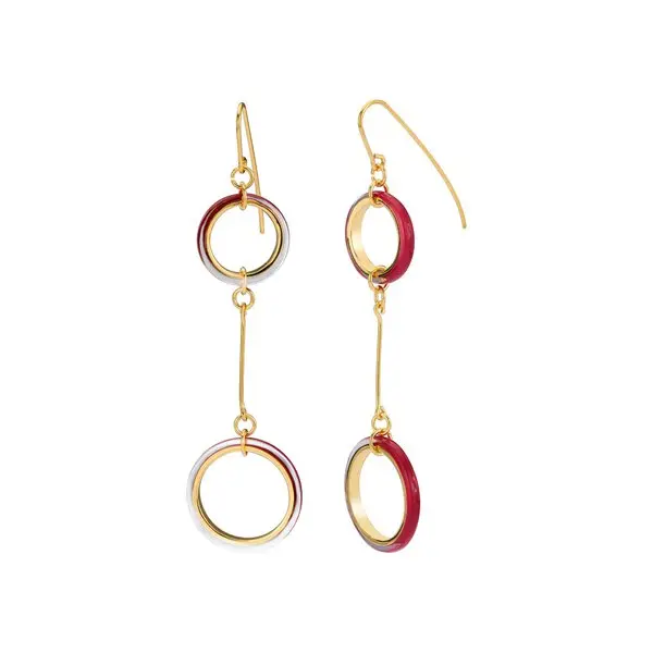 GOLD & HONEY Thin Two Drop Lucite Earrings - Yellow