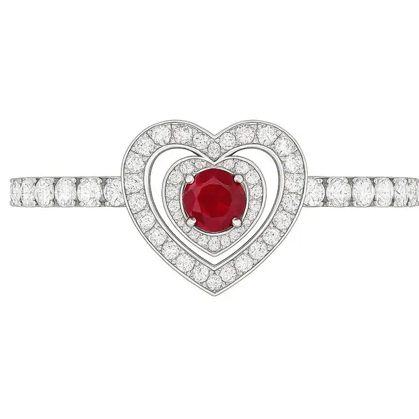 MAISON DE GALA Heart Ruby Crystal Bracelet