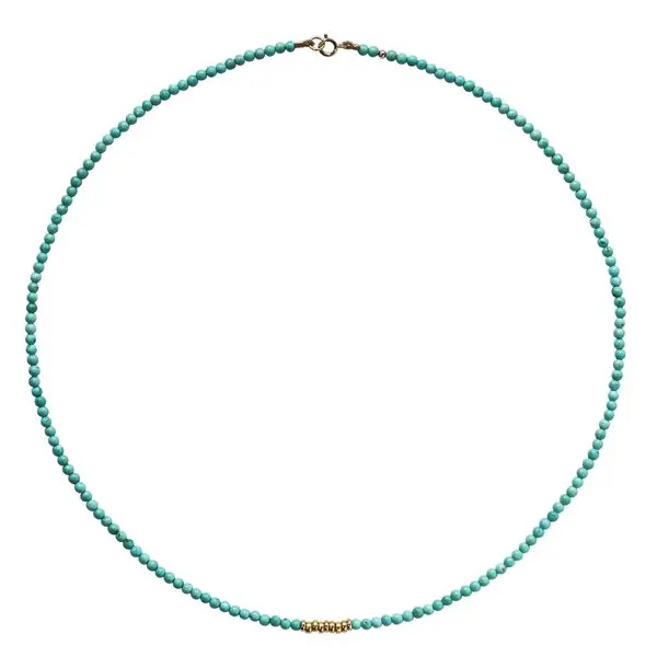 BOMBYX HOUSE Gold / Blue Tiny Turquoise Gold Cluster Necklace - Gold/blue