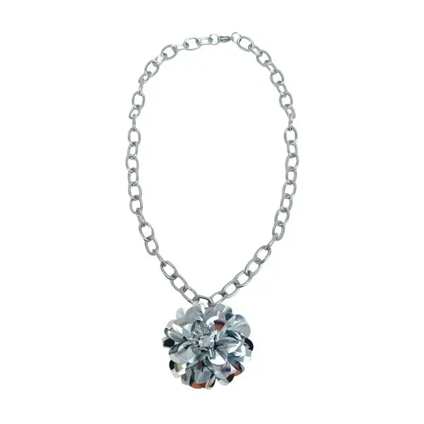 PINAR OZEVLAT Chunky Chain Blossom Necklace - Silver