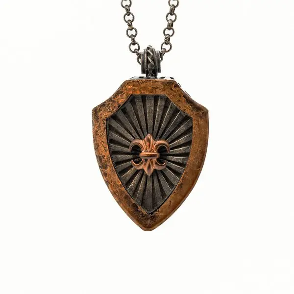 EBRU JEWELRY Silver / Brown Fleur De Lis Necklace Silver - Silver/brown