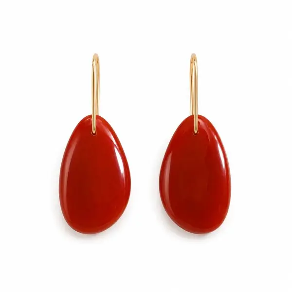ORMIRO Navajo Carnelian Gold Vermeil Earrings - Red