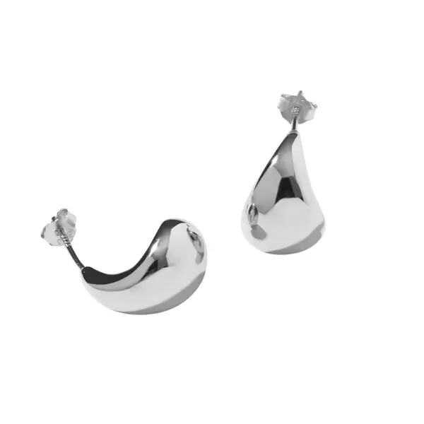 MURU Tear Drop Statet Studs - Silver