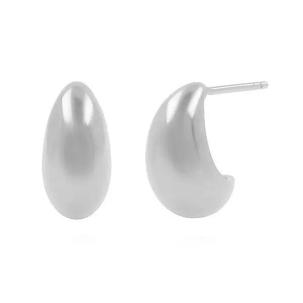 Côté Caché Large Dome Droplet Earrings - Silver