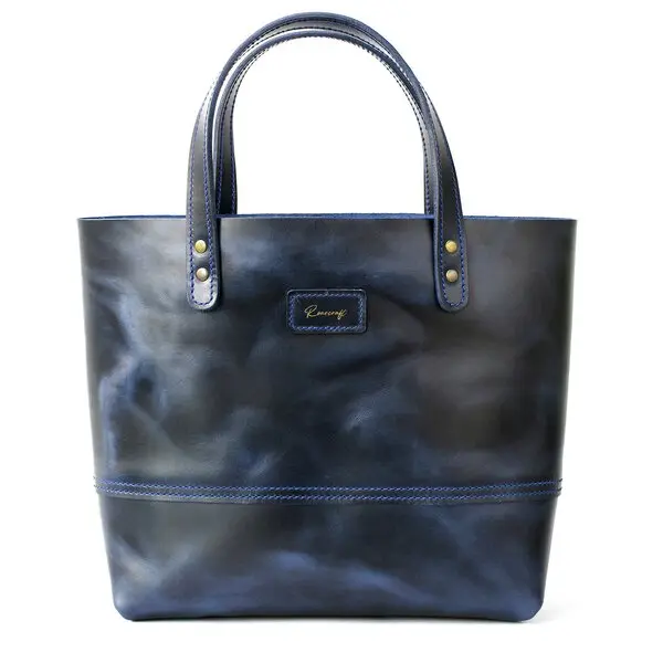 ROARCRAFT Leather Tote Bag - Blue