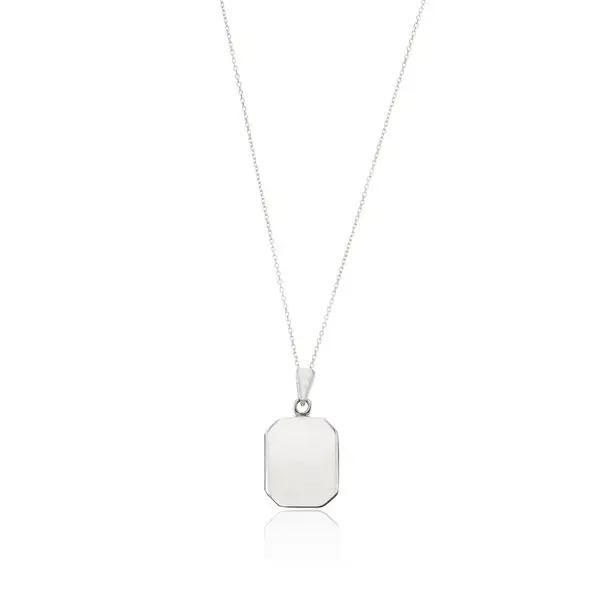 LILY & ROO Sterling Small Square Locket Necklace - Silver