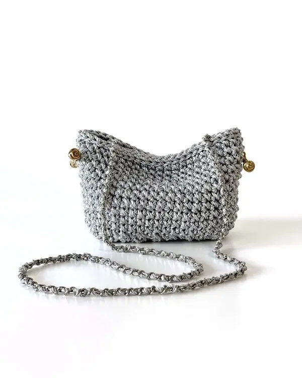 ISKRA Crossbody Stella Clasp Bag Metallic - Silver