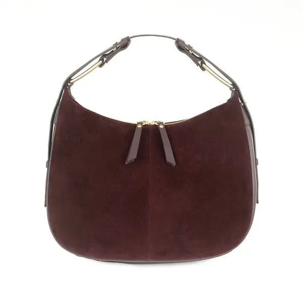 APATCHY LONDON The Charlie Burgundy Suede Bag - Red