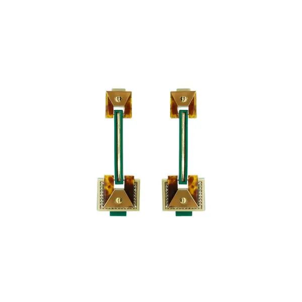 GISSA BICALHO Earring Long Trapeze - Green
