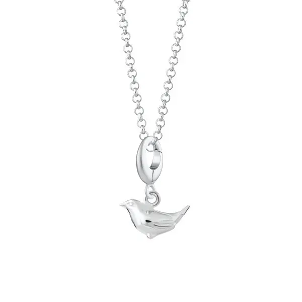 LILY CHARMED Sterling Wren Charm Necklace - Silver