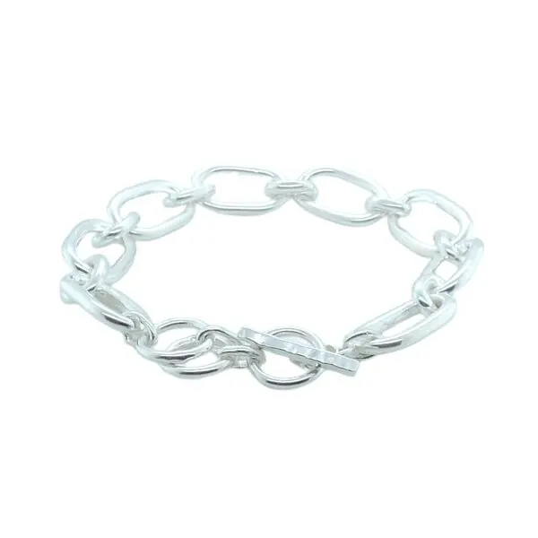 GEM BAZAAR JEWELLERY Double Link Chain Bracelet - Silver