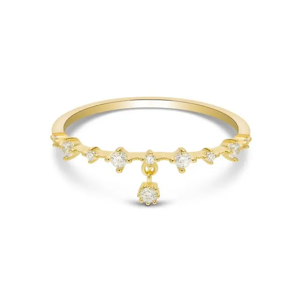 ESTERAH Cz Ring With Charm - Gold