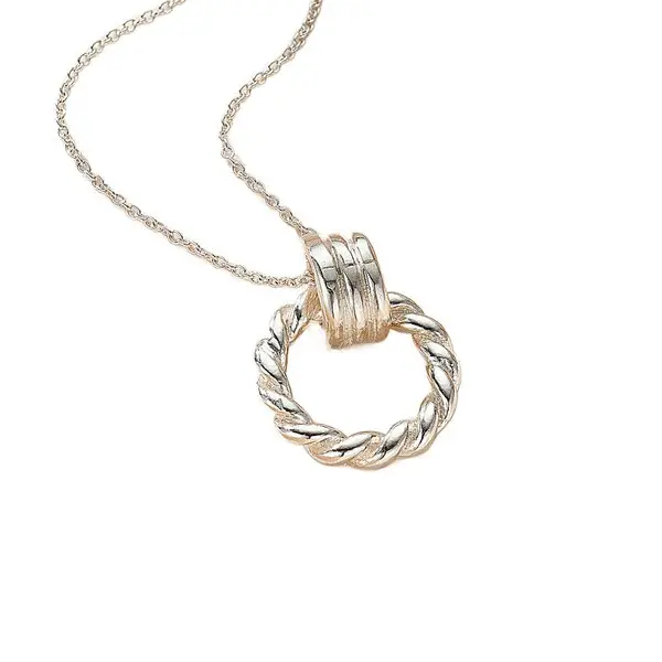 POSH TOTTY DESIGNS Mini Tether Hoop Pendant Necklace - Silver