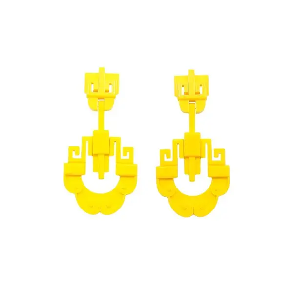 GISSA BICALHO Acrylic Handmade Earring Xangai Yellow - Orange