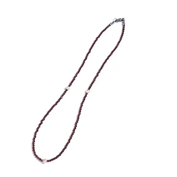 URBANE JEWELRY STUDIO Micro Garnet Necklace - Red